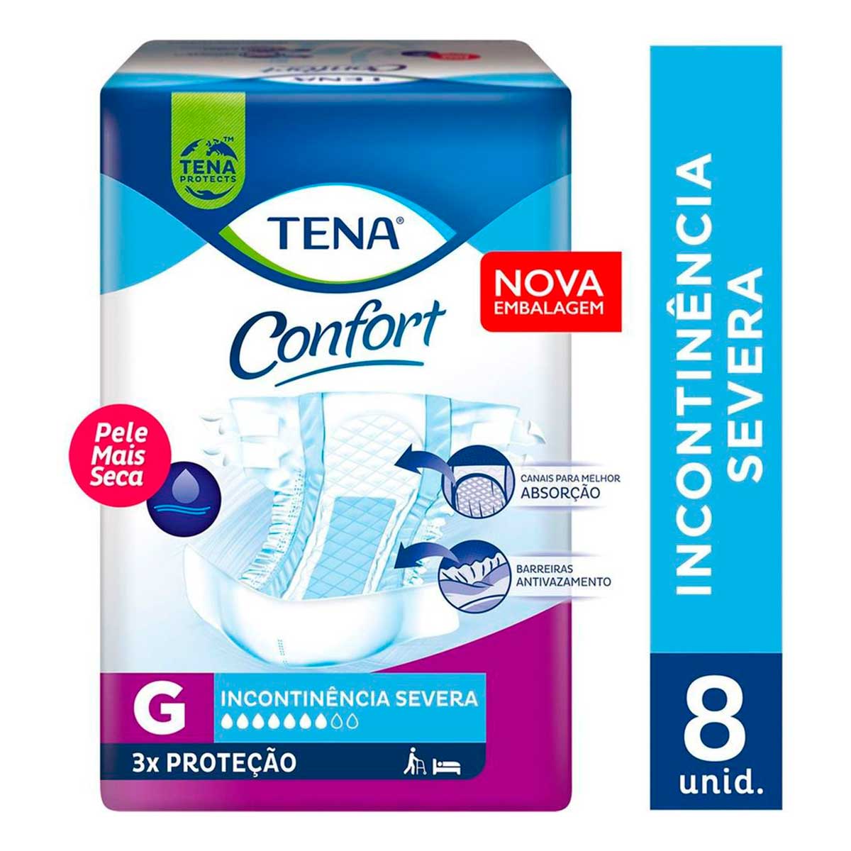 Fralda Geriátrica G Tena Confort 8 Unidades -Carrefour - carrefourbrfood