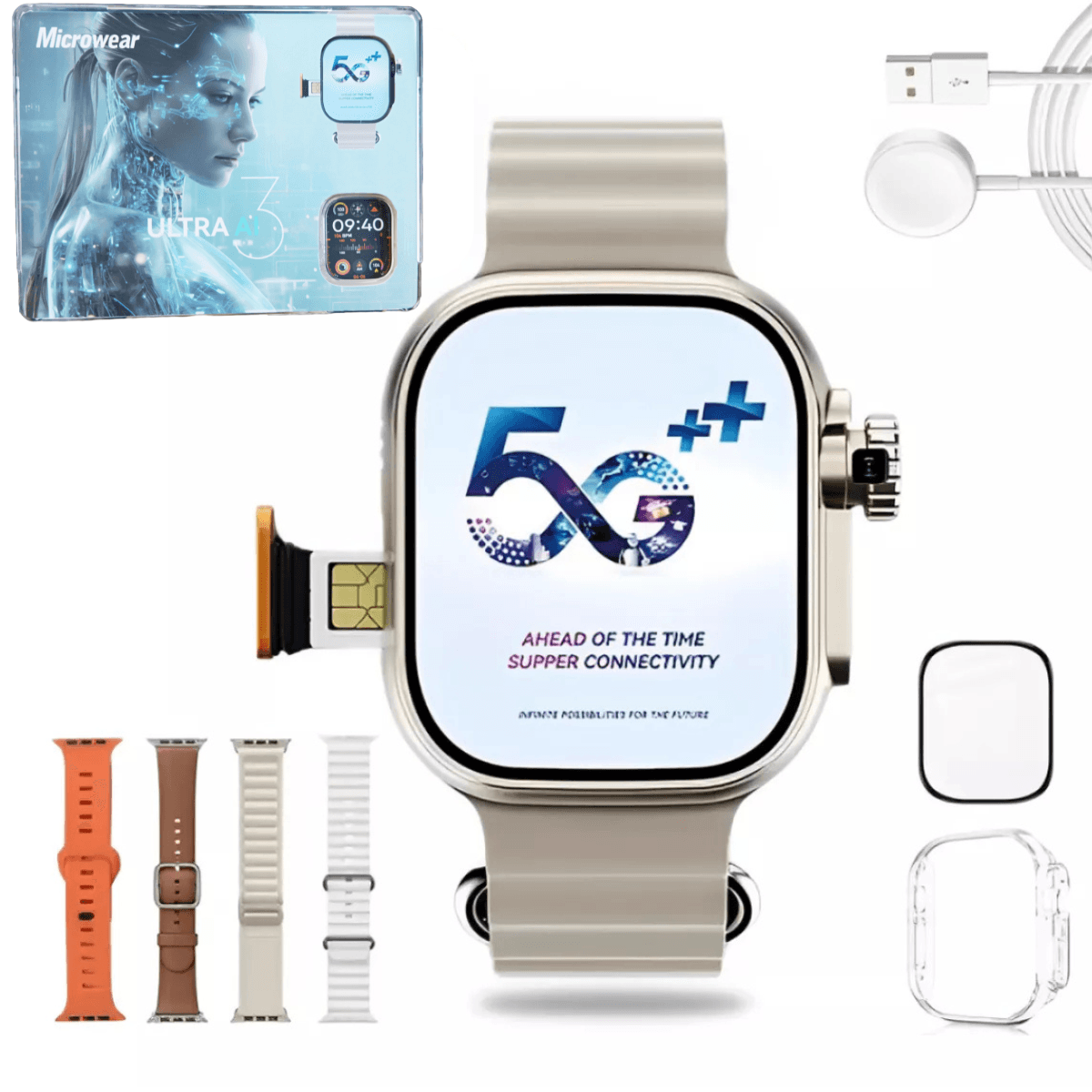 Smartwatch Ultra 3 Ai Android Chip 5g Câmera Wi-fi Gps Nfc - Carrefour