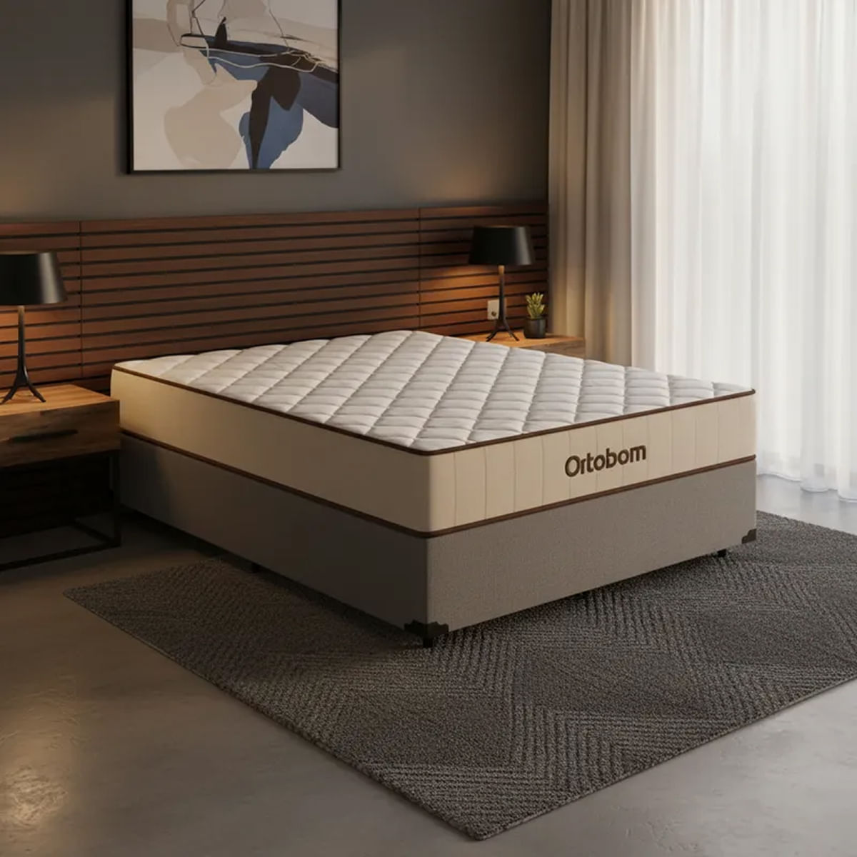 Cama Box + Colchão De Espuma D60 Ortobom Double Face Force Dream Casal ...