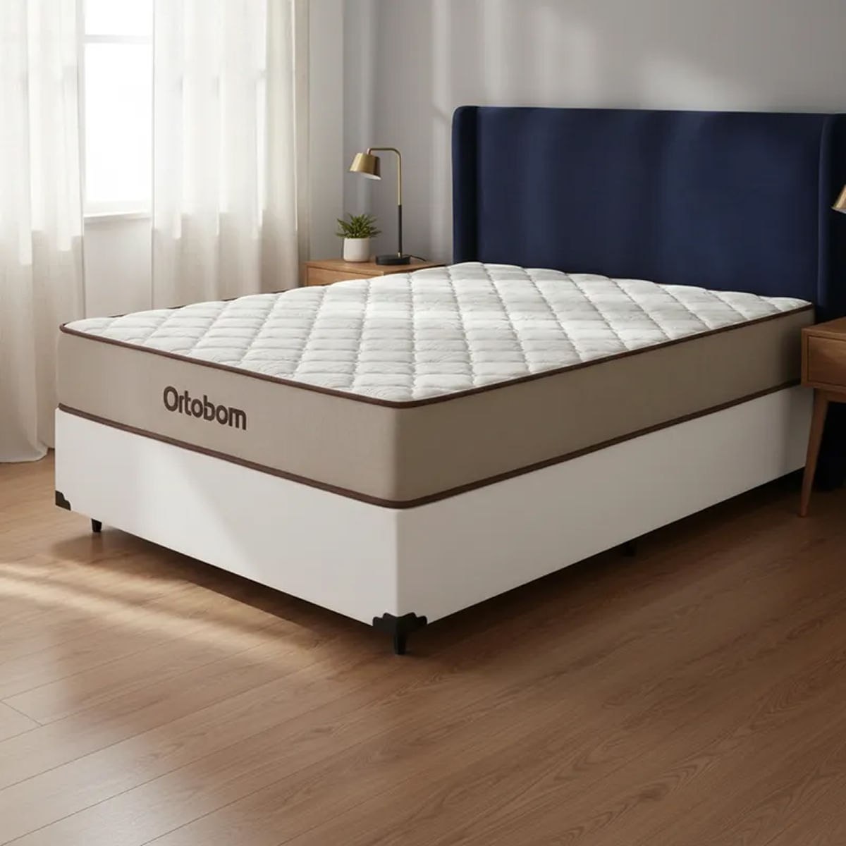 Cama Box + Colchão De Espuma D60 Ortobom Double Face Force Dream Casal ...