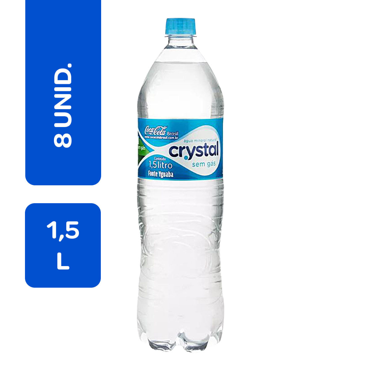 Água Mineral sem Gás Crystal 1,5 Litros - Pack com 8 Unidades ...