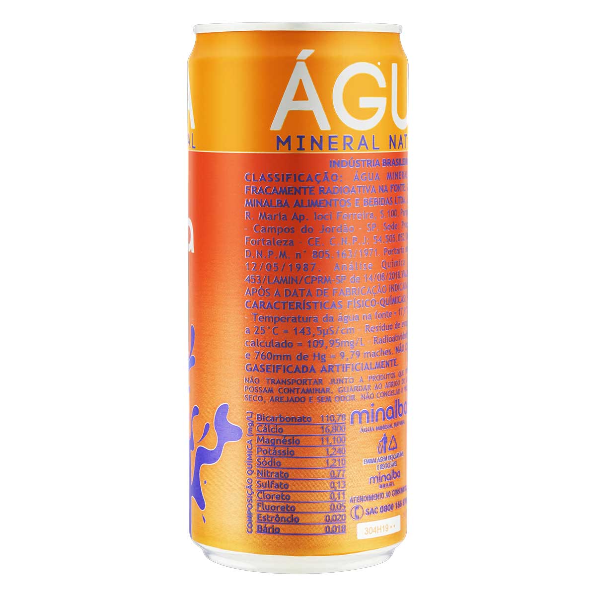 Água Mineral Natural com Gás Minalba Lata 310 ml - carrefourbrfood