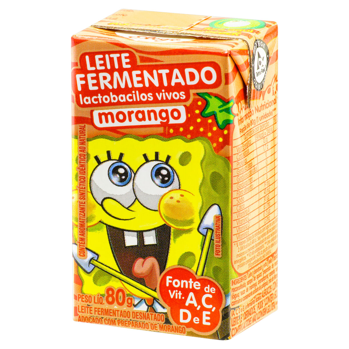 Leite Fermentado Desnatado Morango Bob Esponja Elegê 80 g – Carrefour ...